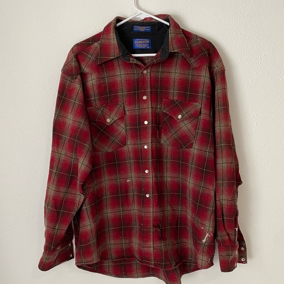 Pendleton | Tops | Vintage Pendleton Long Sleeve 0 Virgin Wool Plaid Button Down Shirt Size Xl ...